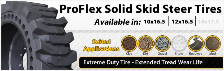 Prowler ProFlex Solid Skid Steer Tires - 10x16.5 and 12x16.5